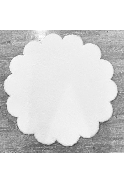 ERDEMİR HALI Beyaz Kaymaz Taban Dekoratif Post(Peluş) Halı 100 x 100 ERDEMİR HALI Beyaz Kaymaz Taban Dekoratif Post(Peluş) Halı 100 x 100