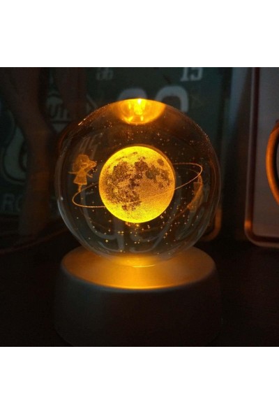 İstoc Toptan Satürn Çemberindeki Kız Işıklı Cam Küre, Satürn Cam Küre