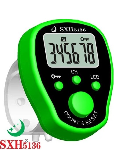 My Belizze Tuş Kilitli 5 Hafızalı Işıklı Zikirmatik Sayaç Yeşil