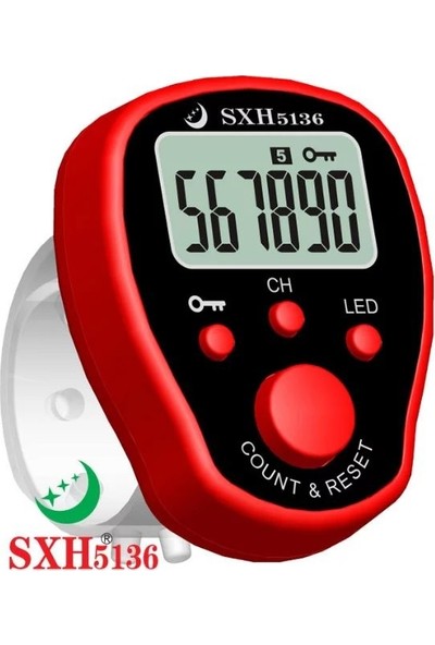My Belizze Tuş Kilitli 5 Hafızalı Işıklı Zikirmatik Sayaç Kırmızı
