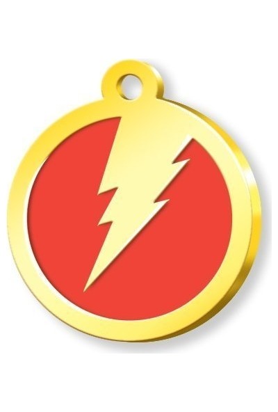 Dali's Altın Kaplama Şimşekli Künye - Kırmızı