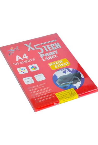 X5 Tech A4 100 Sheets 99,1 x 38,1 mm 1400 Labels