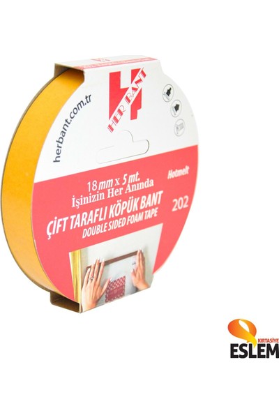 Her Bant Çift Taraflı Köpük Bant 18 Mmx5 mt