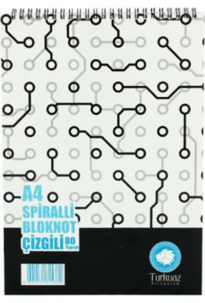 Turkuaz A4 Spiralli Bloknot Çizgili 80 Yaprak Turkuaz A4 Spiralli Bloknot Çizgili 80 Yaprak