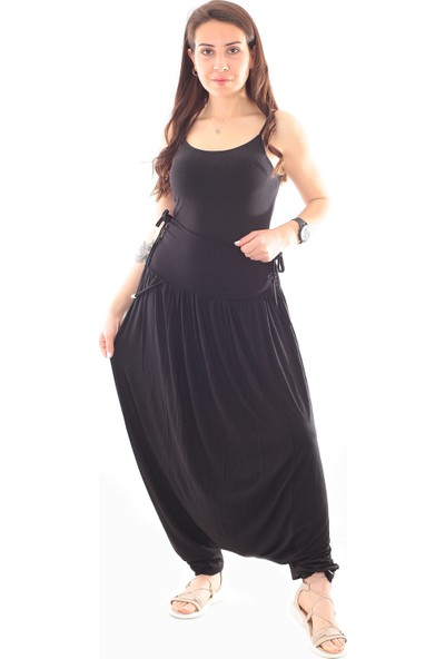 Otantik Tekstil Kadın Otantik Ortası Ağalı Boncuk Detaylı Yazlık Penye Şalvar (Adana Şalvarı)