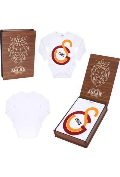 Galatasaray Lisanslı Uzun Kol Bebek Body Zıbın Hediyelik Ahşap Kutulu Galatasaray Lisanslı Uzun Kol Bebek Body Zıbın Hediyelik Ahşap Kutulu