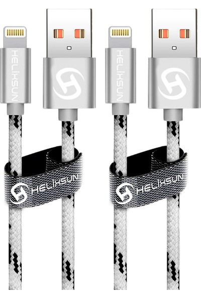 Helixsun Lightning 3.0A Data ve Hızlı Şarj Kablosu 2'li Set Helixsun Lightning 3.0A Data ve Hızlı Şarj Kablosu 2'li Set