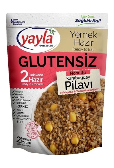 Yayla Glutensiz Nohutlu Kara Buğday Pilavı 250 gr Yayla Glutensiz Nohutlu Kara Buğday Pilavı 250 gr