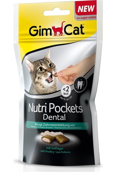 Gimcat Nutripockets Dental Tavuklu Kedi Ödülü 60GR Idili Gimcat Nutripockets Dental Tavuklu Kedi Ödülü 60GR Idili