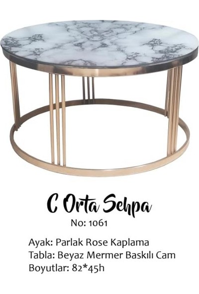 Bengi Ticaret Bengi Orta Sehpa C 1065 Gold Beyaz Mermerli Bengi Ticaret Bengi Orta Sehpa C 1065 Gold Beyaz Mermerli