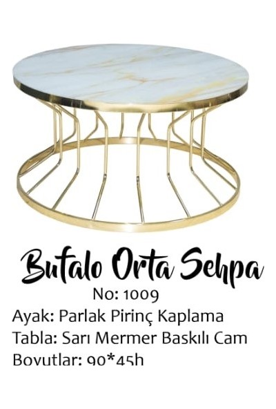 Bengi Ticaret Bengi Sehpa Orta Bufalo 1008 Beyaz Mermer Parlak Pirinç Gold Bengi Ticaret Bengi Sehpa Orta Bufalo 1008 Beyaz Mermer Parlak Pirinç Gold