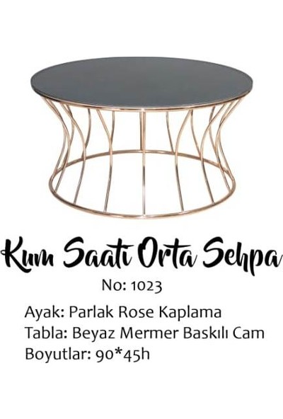 Bengi Ticaret Bengi Sehpa Orta Kum Saati 1023 Parlak Rose Beyaz Mermer Tabla Bengi Ticaret Bengi Sehpa Orta Kum Saati 1023 Parlak Rose Beyaz Mermer Tabla