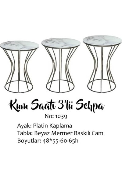 Bengi Ticaret Bengi Sehpa Zigon Kum Saati 1039 Beyaz Mermer Platin Kaplama Ayak Bengi Ticaret Bengi Sehpa Zigon Kum Saati 1039 Beyaz Mermer Platin Kaplama Ayak