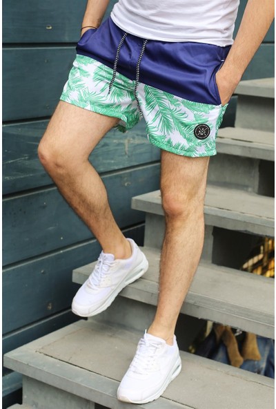 Madmext Baskılı Yeşil Deniz Şortu 2949