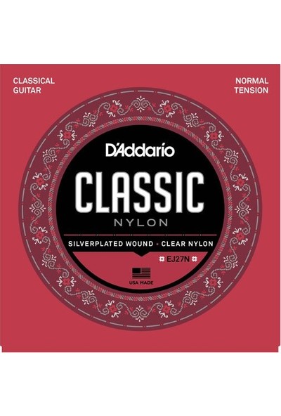 D'addario EJ27N Student Nylon, Normal Tension Takım Tel Klasik Gitar Teli D'addario EJ27N Student Nylon, Normal Tension Takım Tel Klasik Gitar Teli