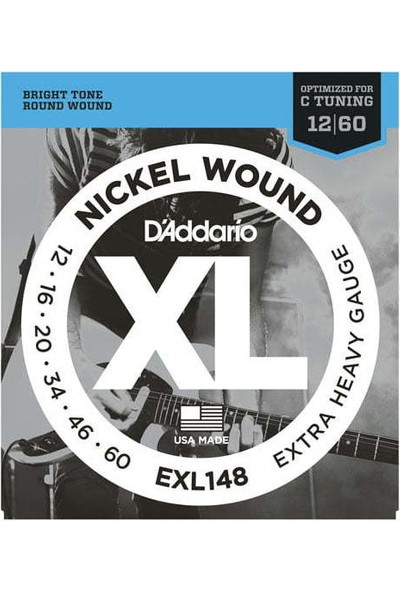 D'addario EXL148 Nickel Wound Extra-Heavy Takım Tel Elektro Gitar Teli 012-060 D'addario EXL148 Nickel Wound Extra-Heavy Takım Tel Elektro Gitar Teli 012-060