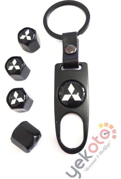 Yekoto Mitsubishi Metal Anahtarlık ve Sibop Kapak Seti 1.kalite