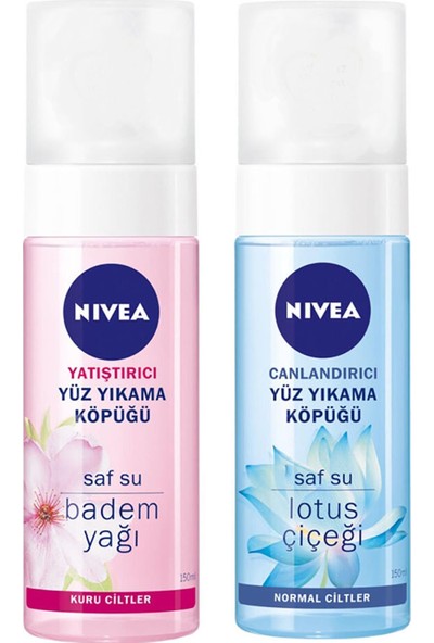 Nivea Canlandırıcı Yüz Yıkama Köpüğü 150 ml + Yatıştırıcı Yüz Yıkama Köpüğü 150 ml