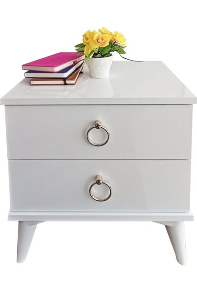 Viola Consept Komidin 2 Çekmeceli Beyaz/altın Viola Consept Komidin 2 Çekmeceli Beyaz/altın