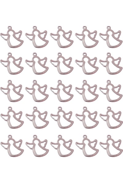 Subu Takı 50 Adet Nikel Kaplamalı Melek Desenli Pul Melek Takı Ucu