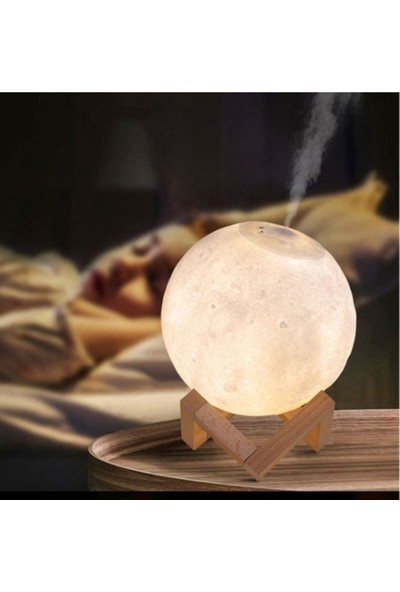 Deco Elit 3D Dolunay Buharlı Gece Lambası Oda Nemlendirici 13CM