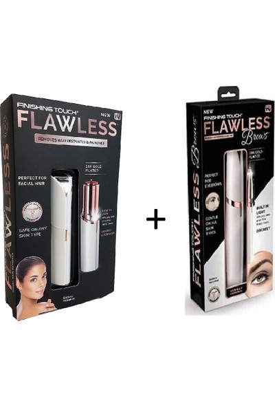 Flawless Yüz Tüy Temizleyici Epilasyon Aleti ve Flawless Kaş Epilatörü Ikili Set