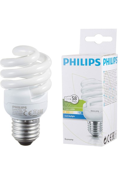 Philips 12W (58W) Tasarruflu Ampul Lamba Beyaz Işık E27 705 Lümen Philips 12W (58W) Tasarruflu Ampul Lamba Beyaz Işık E27 705 Lümen