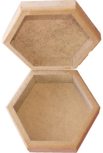 Joy And Toys 5X10X12CM Altıgen Ahşap Boyanabilir Çok Amaçlı Kutu