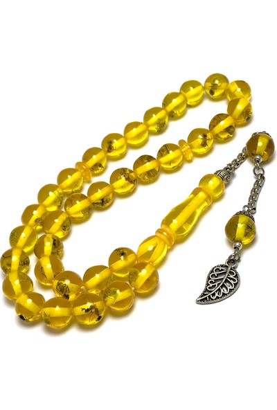 Midyat Gümüş Dünyası Karıncalı Toz Pres Kehribar Tesbih