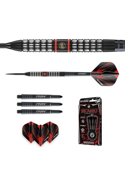Winmau Sicario Onyx %90 Tungsten 22GR Çelik Uçlu Dart Oku Winmau Sicario Onyx %90 Tungsten 22GR Çelik Uçlu Dart Oku