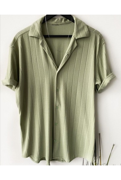 Marrakech Erkek Yeşil Desenli Pamuklu Yazlık Kısa Kollu Gömlek Marrakech Erkek Yeşil Desenli Pamuklu Yazlık Kısa Kollu Gömlek