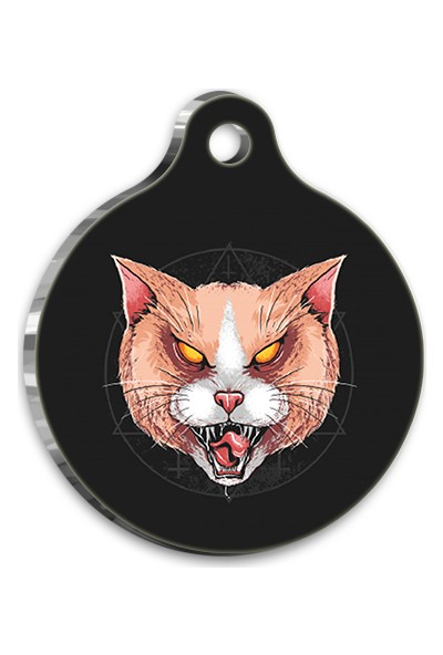 Pet Tag Art Illüstrasyon Tasarım 2 Yuvarlak Kedi Künyesi
