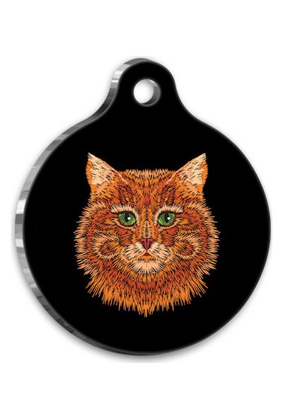 Pet Tag Art Manine Cool Sarı Yuvarlak Kedi Künyesi