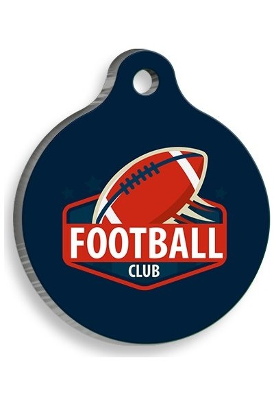 Pet Tag Art Amerikan Futbolu Yuvarlak Kedi ve Köpek Künyesi Pet Tag Art Amerikan Futbolu Yuvarlak Kedi ve Köpek Künyesi