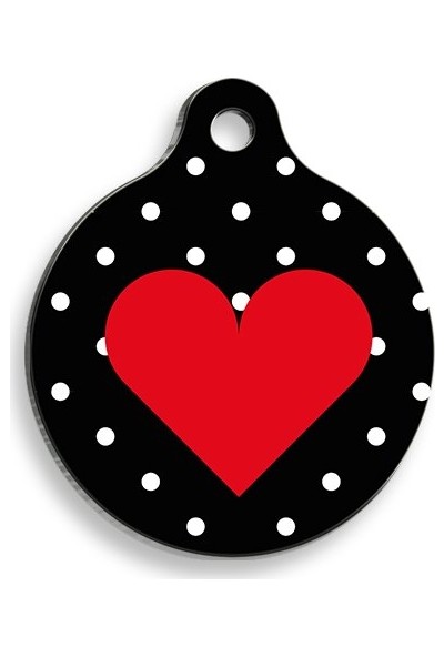 Pet Tag Art Kırmızı Kalp Yuvarlak Şekilli Kedi ve Köpek Künyesi Pet Tag Art Kırmızı Kalp Yuvarlak Şekilli Kedi ve Köpek Künyesi
