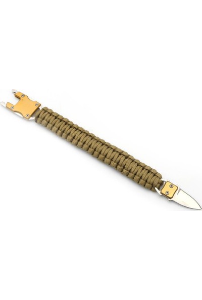 Tactical Bıçaklı Metal Başlıklı Paracord Bileklik