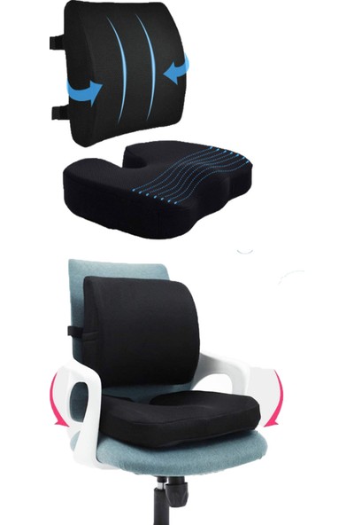 Shupin Ultra Comfort Ergonomik Sırt Destek + Oturma Minderi 2'li Set Shupin Ultra Comfort Ergonomik Sırt Destek + Oturma Minderi 2'li Set