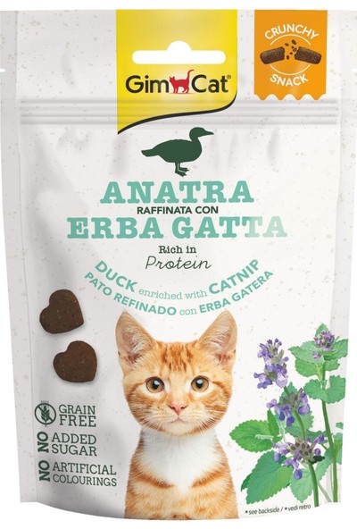 Gimcat Crunchy Snacks Duck & Catnip Tahılsız Kedi Ödülü 50 gr Gimcat Crunchy Snacks Duck & Catnip Tahılsız Kedi Ödülü 50 gr