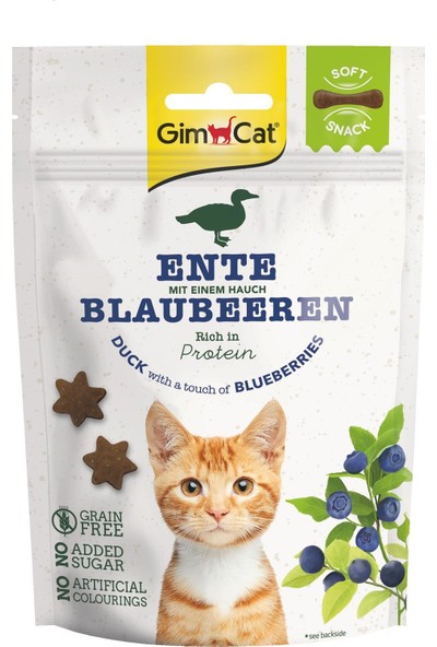 Gimcat Soft Snacks Duck & Blueberry Tahılsız Kedi Ödülü 60 gr Gimcat Soft Snacks Duck & Blueberry Tahılsız Kedi Ödülü 60 gr