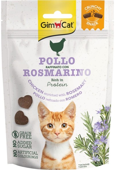 Gimcat Crunchy Snacks Chicken & Rosmery Tahılsız Kedi Ödülü 50 gr Gimcat Crunchy Snacks Chicken & Rosmery Tahılsız Kedi Ödülü 50 gr