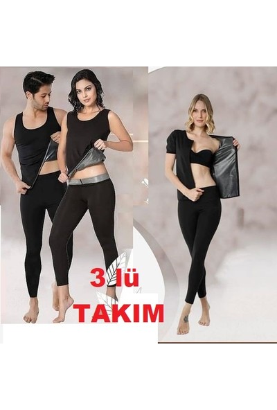 Sweet Sweat Termal Sauna Termal Sauna 3 Lü Takım ( Fermuarlı Yarım Kol Atlet + Kolsuz Atlet +Tayt ) Polymer Kumaş Termal Terleme Takımı Sweet Sweat Termal Sauna Termal Sauna 3 Lü Takım ( Fermuarlı Yarım Kol Atlet + Kolsuz Atlet +Tayt ) Polymer Kumaş Termal Terleme Takımı
