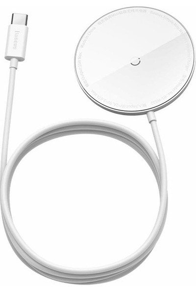 Baseus Simple Mini Magsafe iPhone 12 Modelleri Uyumlu Wireless Şarj-Beyaz Baseus Simple Mini Magsafe iPhone 12 Modelleri Uyumlu Wireless Şarj-Beyaz