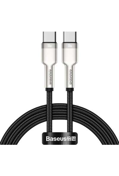 Baseus Cafule Series Metal Type-C To Type-C 100W 1 mt Şarj Veri Kablosu CATJK-C01 Baseus Cafule Series Metal Type-C To Type-C 100W 1 mt Şarj Veri Kablosu CATJK-C01