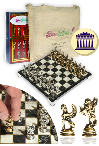 Antik Yunan Pegasus Figürlü (20CM x 20CM) Krom Döküm Mermer Kaplama Satranç Seti Takımı Antik Yunan Pegasus Figürlü (20CM x 20CM) Krom Döküm Mermer Kaplama Satranç Seti Takımı