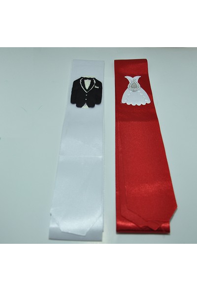 TT Tahtakale Toptancıları Gelin Damat Takı Kurdelesi Kırmızı - Beyaz TT Tahtakale Toptancıları Gelin Damat Takı Kurdelesi Kırmızı - Beyaz