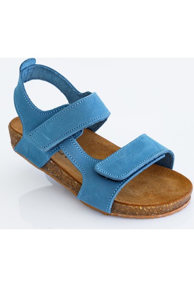 Sanbe Hakiki Deri Mantar Taban Erkek Çocuk Sandalet
