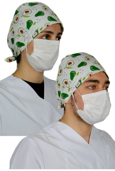 FRM Doktor Hemşire Aşçı Bonesi , Genel Kullanım Çalışma Bonesi %100 Pamuk , Maske için Düğme ve Terbantlı , B MODEL AVAKADO FRM Doktor Hemşire Aşçı Bonesi , Genel Kullanım Çalışma Bonesi %100 Pamuk , Maske için Düğme ve Terbantlı , B MODEL AVAKADO