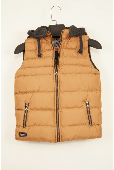 Ette Erkek Çocuk Kapüşonlu Şişme Yelek Taba