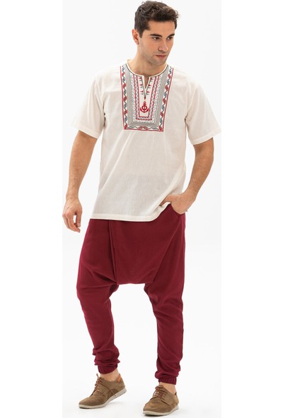 Eliş Şile Bezi Özgür Şile Bezi Şalvar Bordo