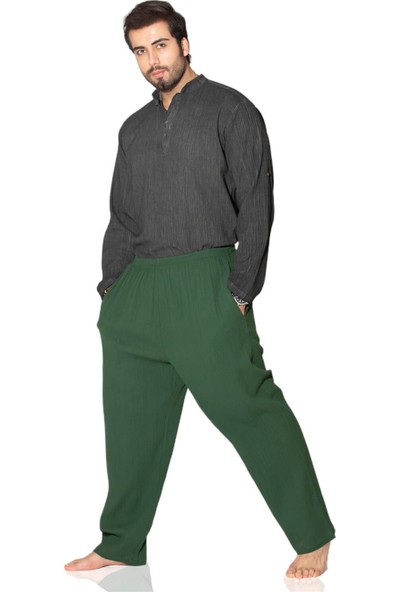 Eliş Şile Bezi Şile Bezi Erkek Şalvar Pantolon Yeşil